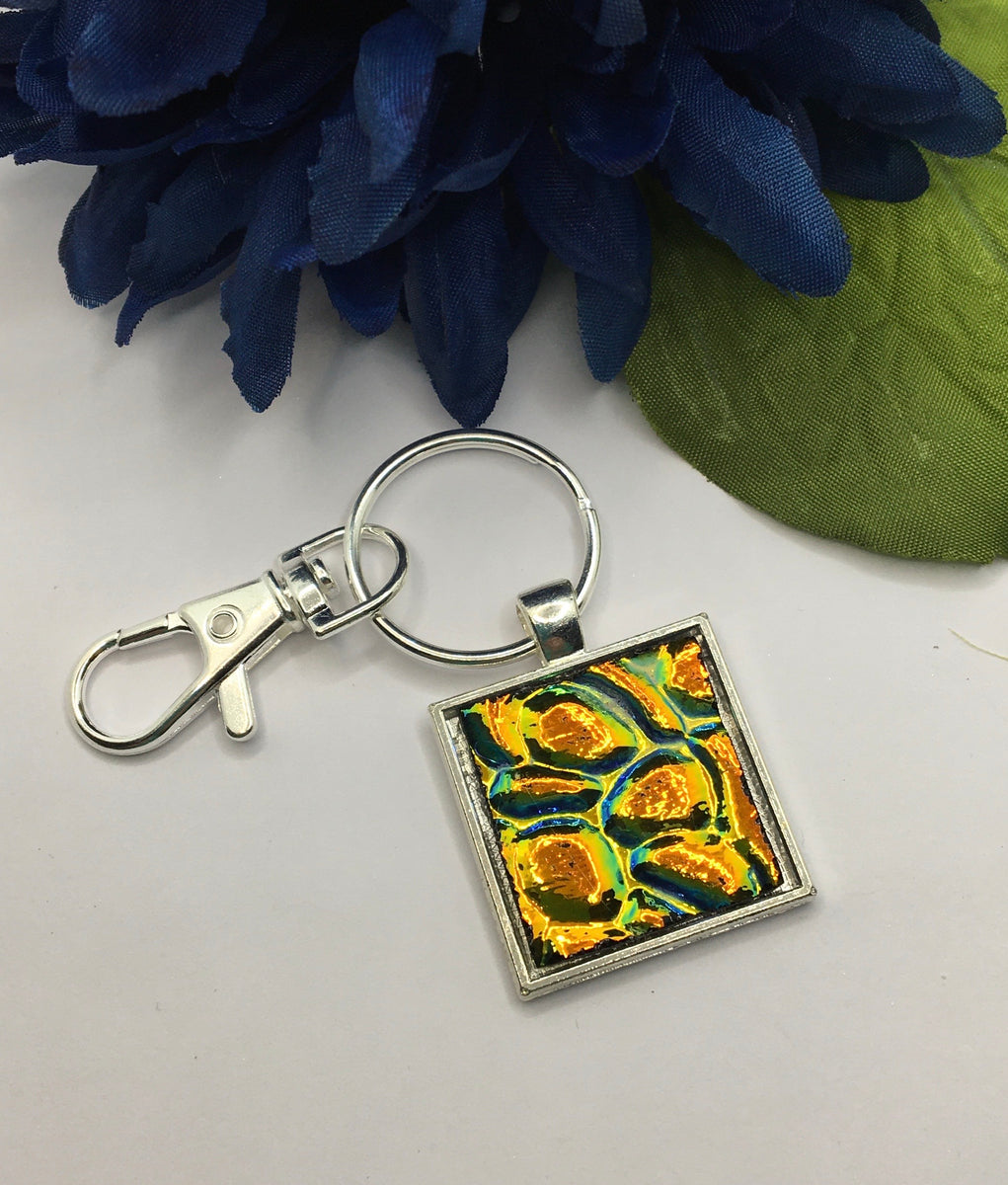 Dichroic Glass Key Chain – Comebeedazzled